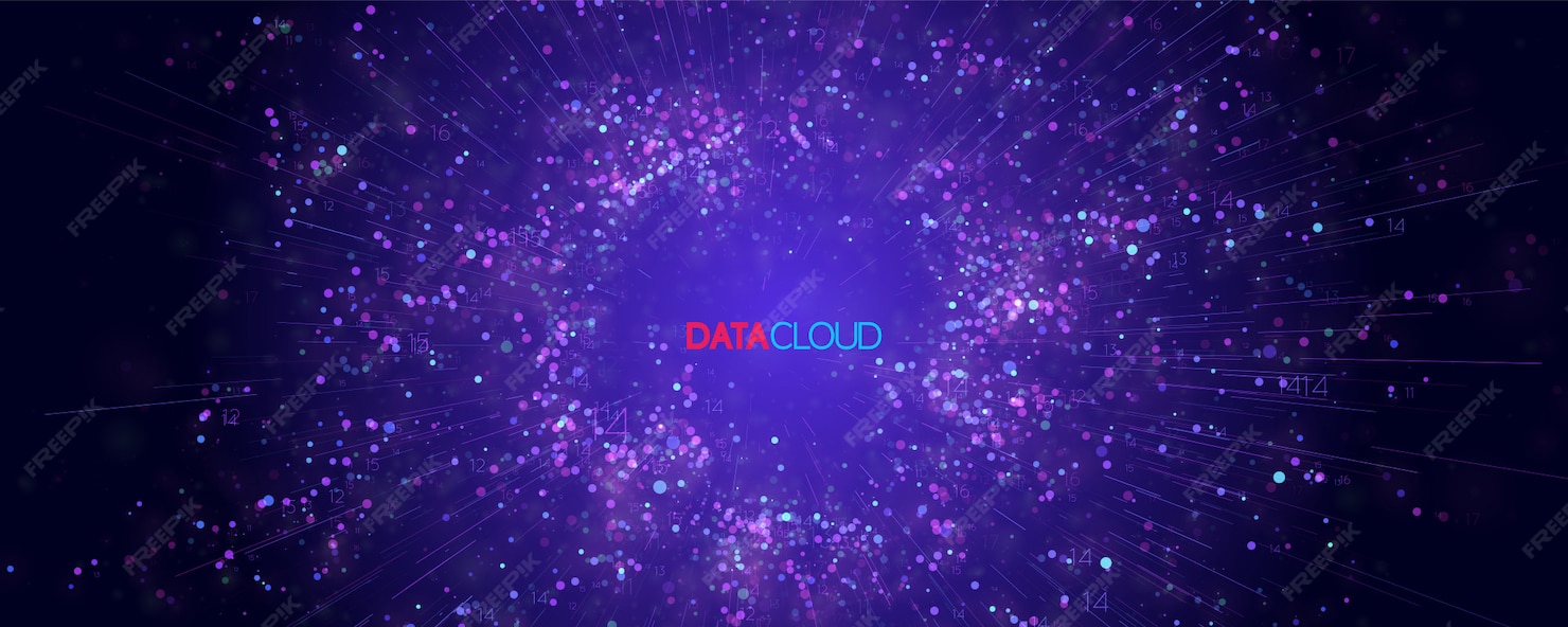 Free Vector | Big data cloud visualization. futuristic infographic ...