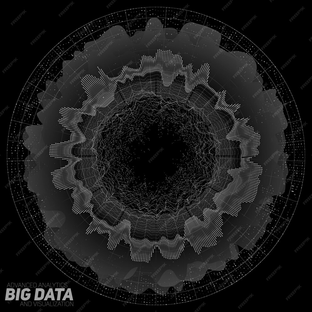 Free Vector Big Data Grayscale Visualization Visual Data Complexity Complex Data Threads