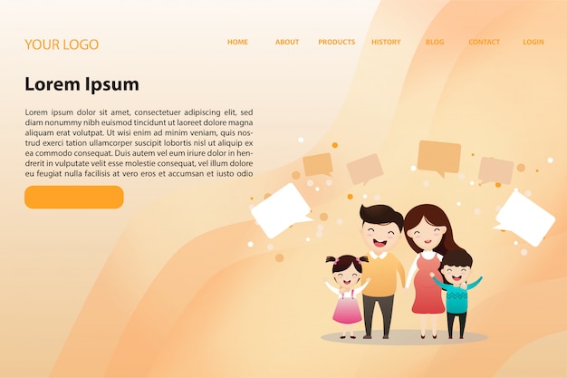 Premium Vector | Big happy family portrait. Premium Vector | Big happy family portrait.