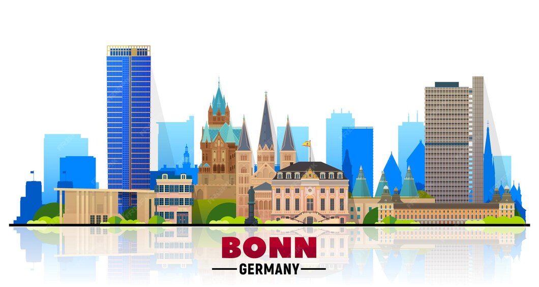 Premium Vector | Bonn germany city skyline silhouette vector at white ... Premium Vector | Bonn germany city skyline silhouette vector at white ...