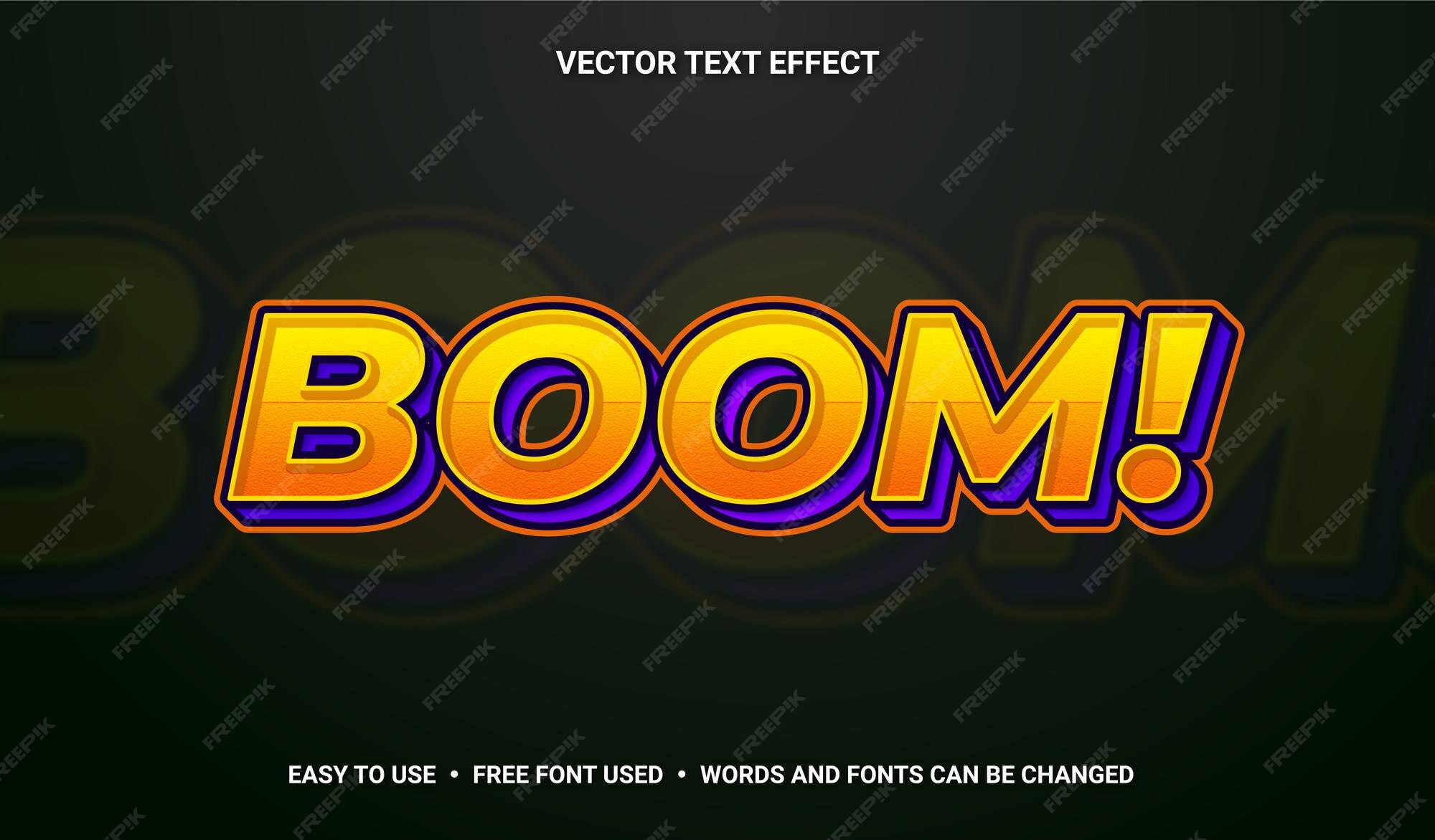 Premium Vector | Boom editable vector text effect Premium Vector | Boom editable vector text effect