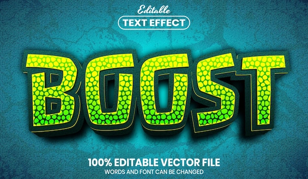 Premium Vector | Boost text, editable text effect Premium Vector | Boost text, editable text effect