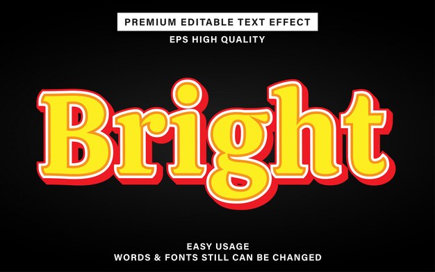 Premium Vector | Bright style text effect Premium Vector | Bright style text effect