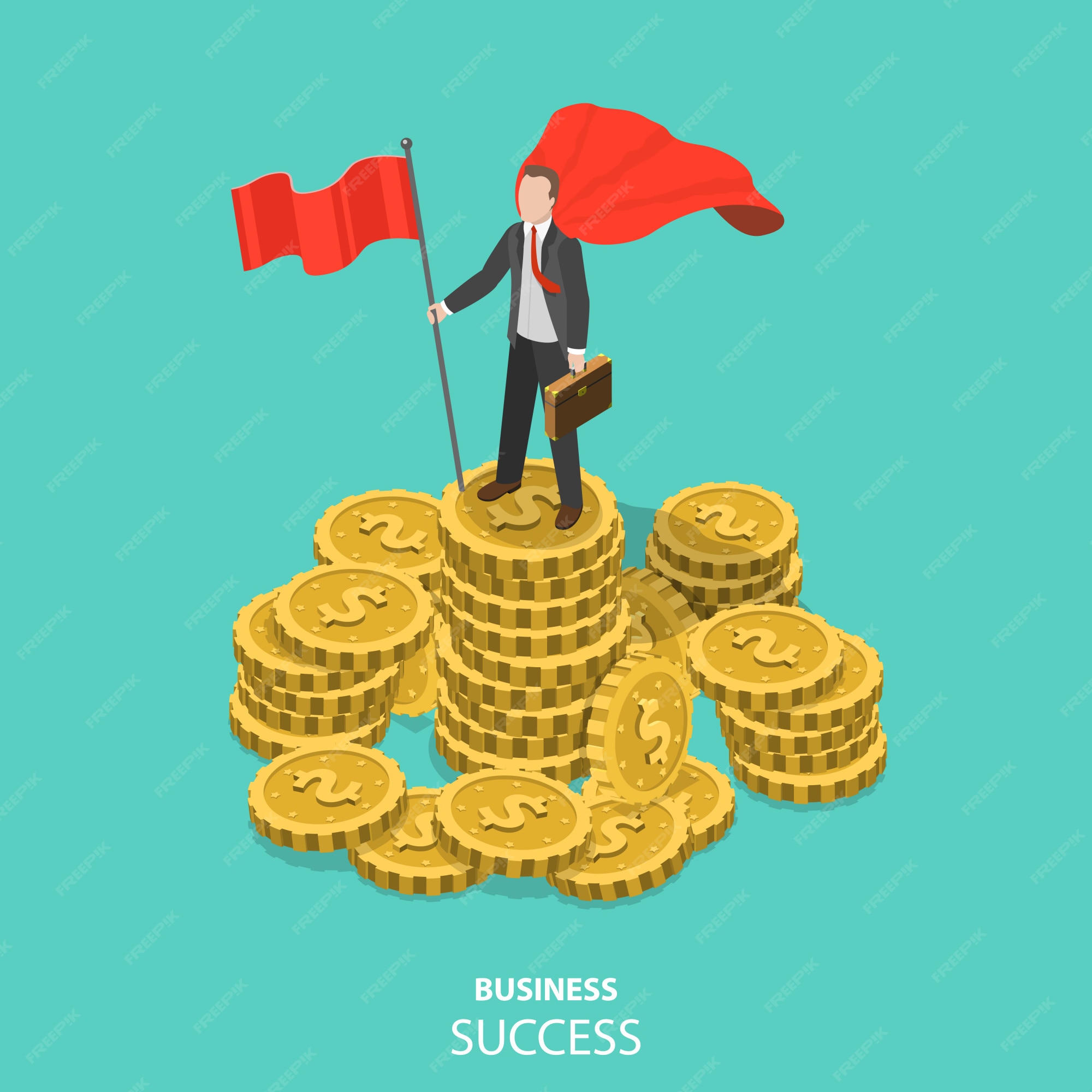 Premium Vector | Business success flat isometric vector concept. Premium Vector | Business success flat isometric vector concept.