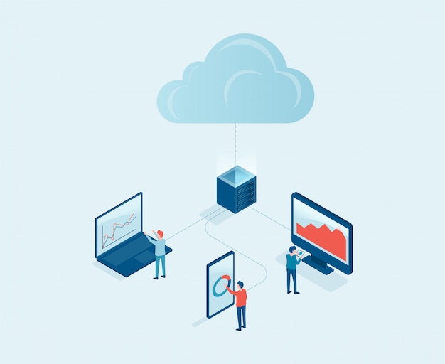 Premium Vector | Business technology cloud computing server service ... Premium Vector | Business technology cloud computing server service ...