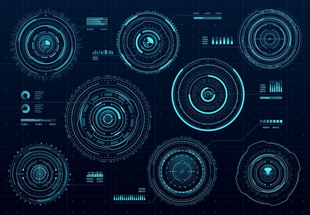 Premium Vector | Futuristic hud interface scifi virtual communication display layout hologram ...