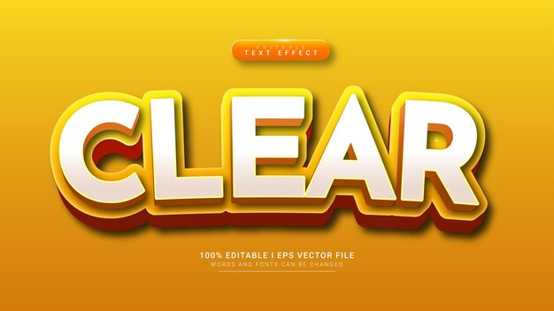 Premium Vector | Clear 3d text style effect Premium Vector | Clear 3d text style effect