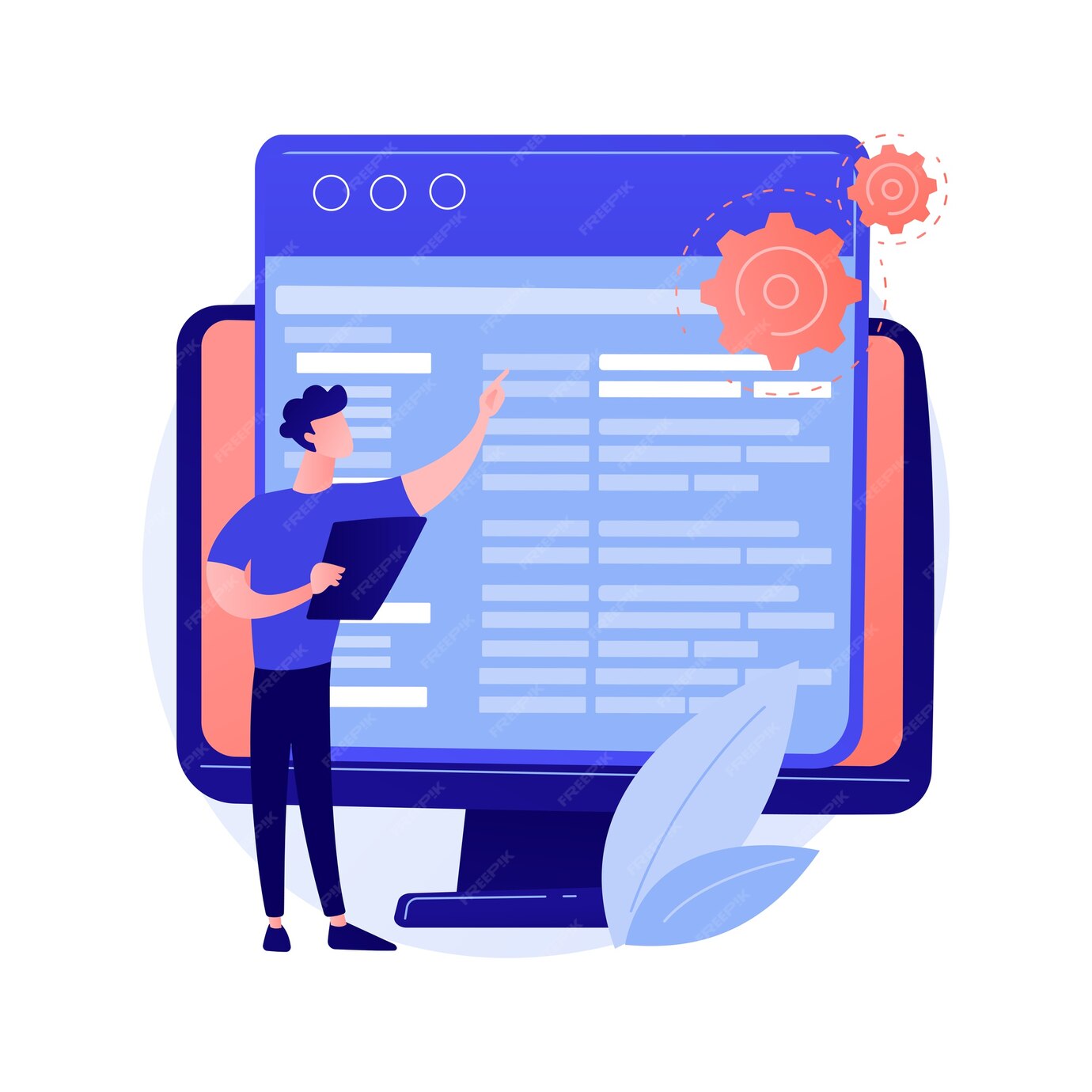 Free Vector | Coding and website development. technical support ...