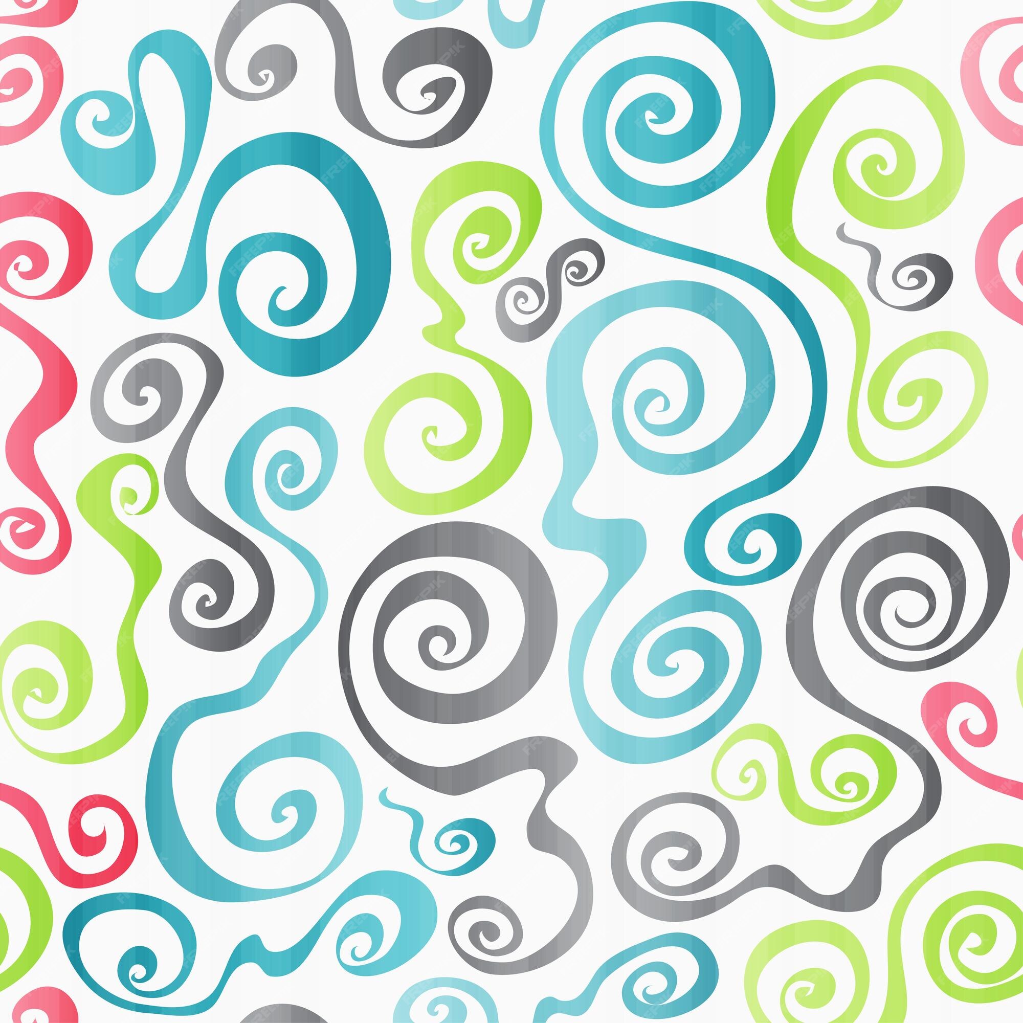 Premium Vector | Colored spirals seamless pattern Premium Vector | Colored spirals seamless pattern