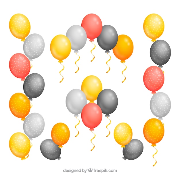 Free Vector Colorful Balloons Bunch Collection In Realistic Style
