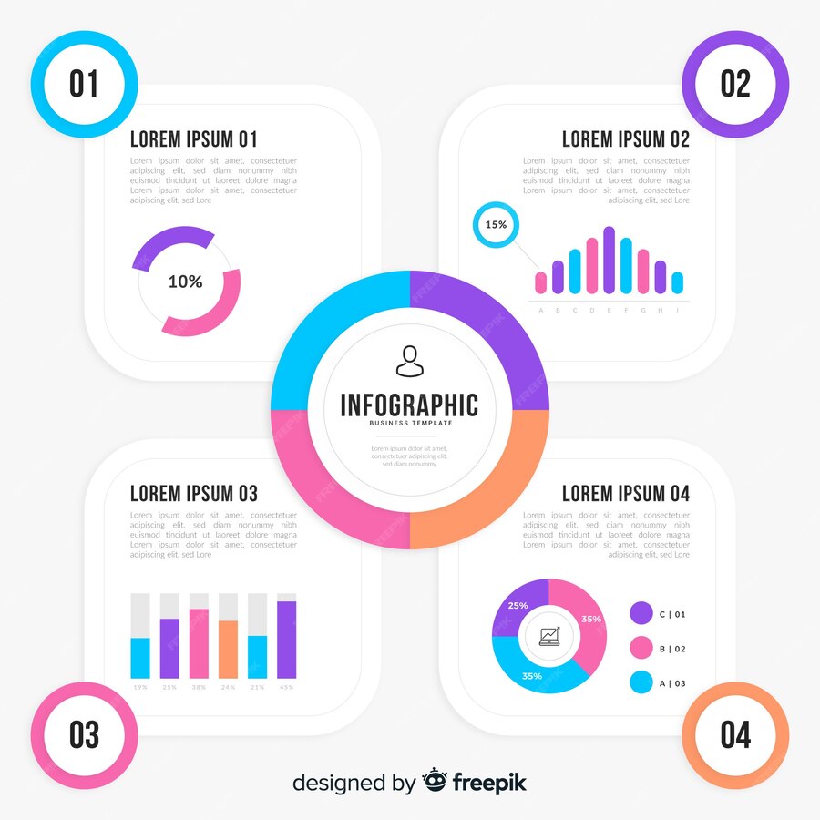 Free Vector | Colorful infographic elements pack Free Vector | Colorful infographic elements pack