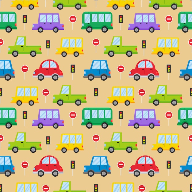 Premium Vector | Colorful transport seamless pattern Premium Vector | Colorful transport seamless pattern