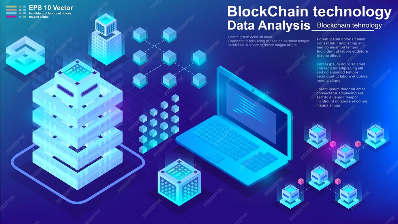 Premium Vector Concept Of Big Data Processing Blockchain Technology