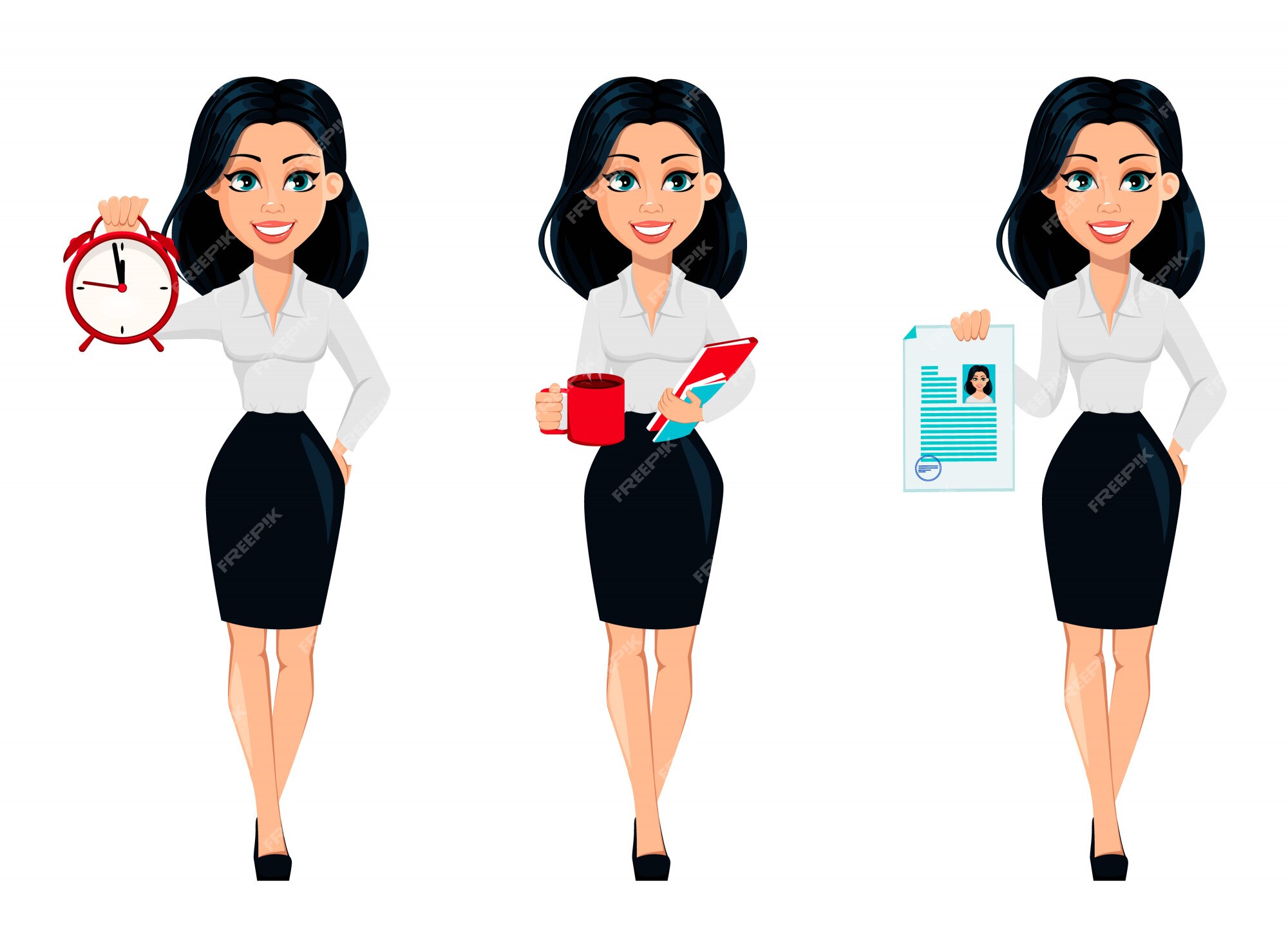Premium Vector | Concept of modern young business woman Premium Vector | Concept of modern young business woman