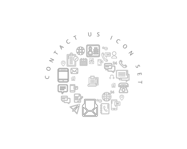Premium Vector | Contact us icon set design Premium Vector | Contact us icon set design