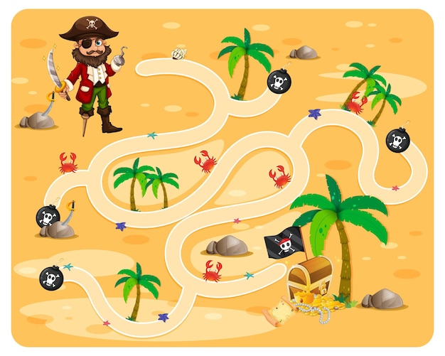 Free Vector | Beach fun maze game template Free Vector | Beach fun maze game template