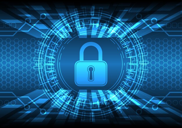 Premium Vector | Cyber security lock circle Premium Vector | Cyber security lock circle