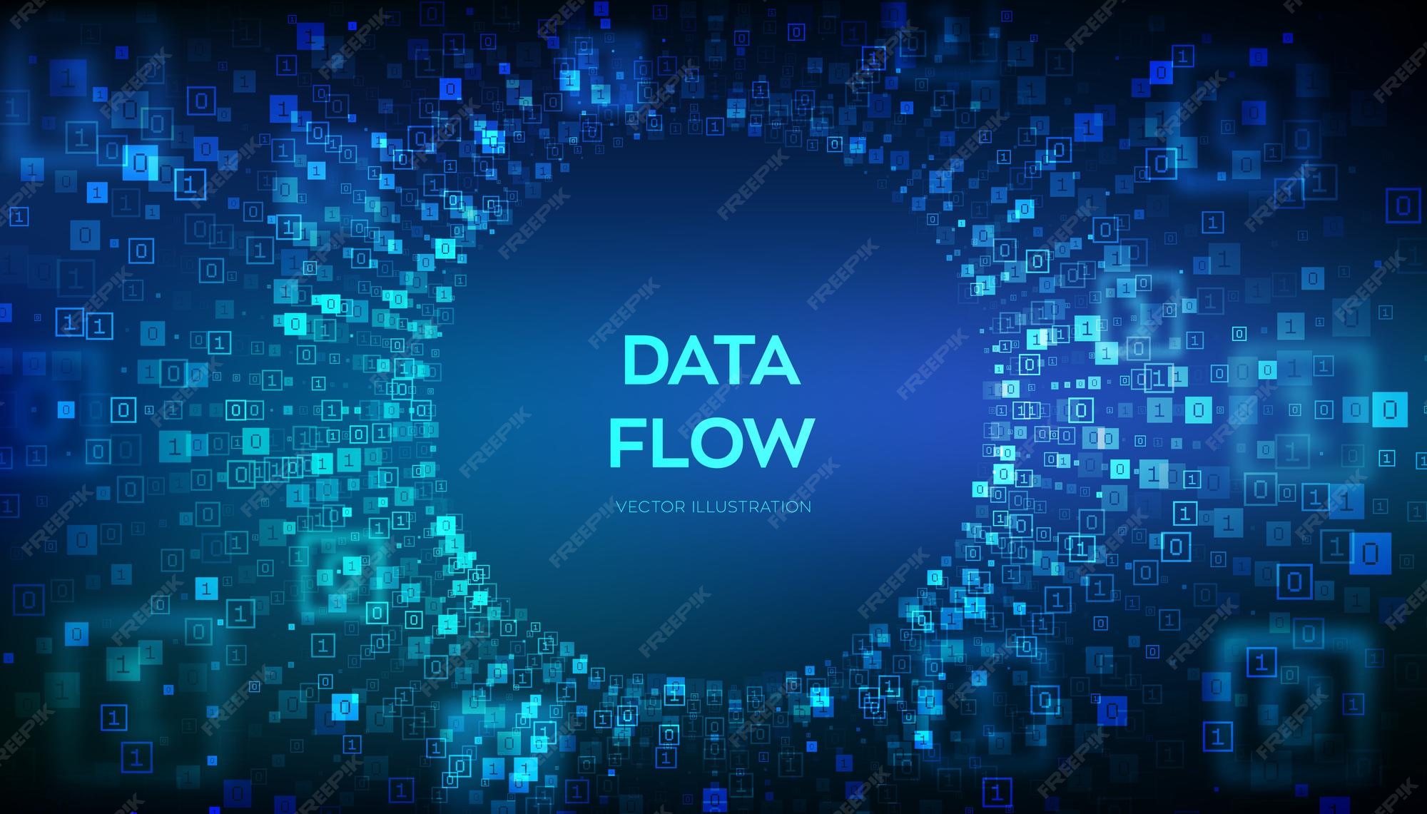 Premium Vector Data Flow Binary Data Flow Tunnel Virtual Tunnel Warp Coding Programming Or 