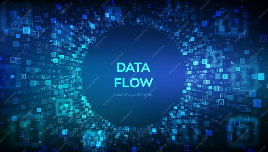 Premium Vector | Data flow binary data flow tunnel virtual tunnel warp ...
