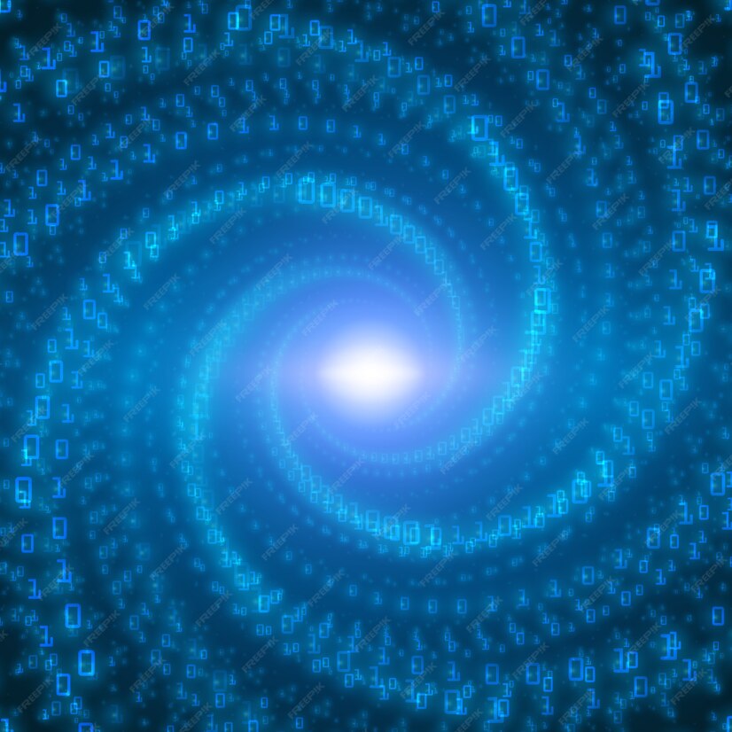 Free Vector | Data flow visualization. blue big data flow as binary numbers strings twisted in ...
