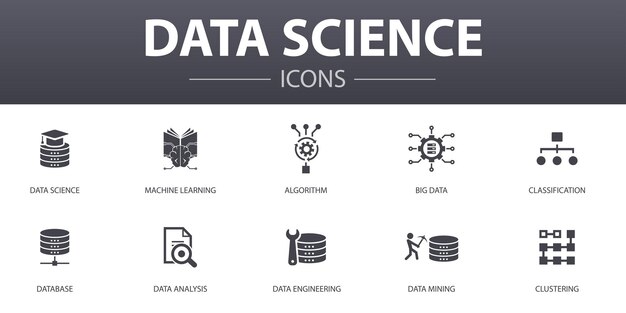 Premium Vector | Machine learning simple concept icons set. contains ...