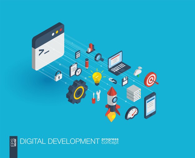 Premium PSD | 3d illustration of web development