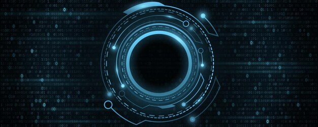 Premium Vector | Glowing binary software code background.