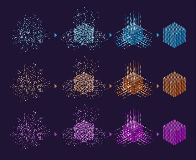 Premium Vector | Big data machine learning and data analysis. digital ...