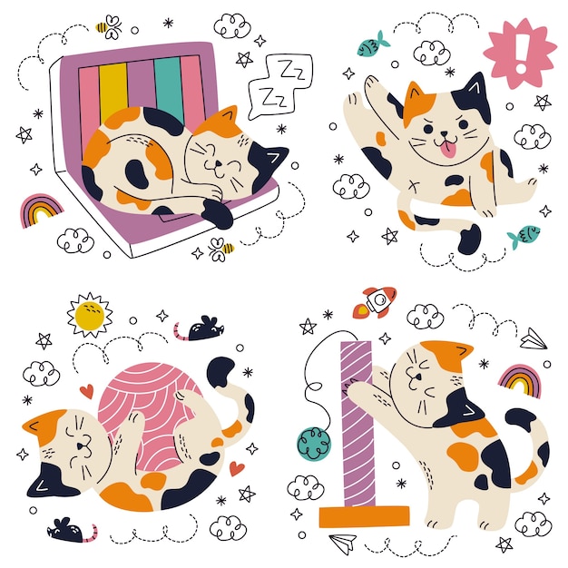Premium Vector | Doodle hand drawn cute stickers collection Premium Vector | Doodle hand drawn cute stickers collection