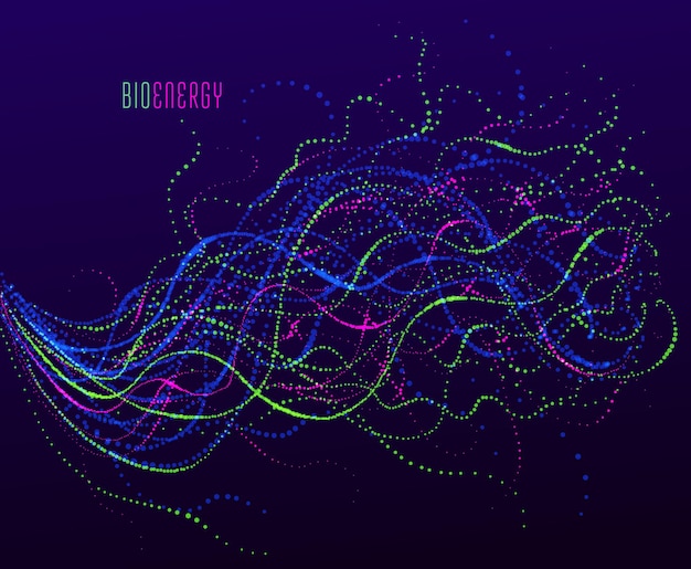 Premium Vector | Dotted particle array flowing vector abstract background, life forms bio theme ...
