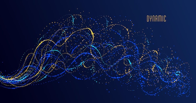 Premium Vector | Dotted particle array flowing vector abstract background, life forms bio theme ...