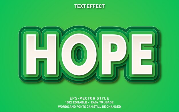 Premium Vector | Editable text effect hope paper Premium Vector | Editable text effect hope paper