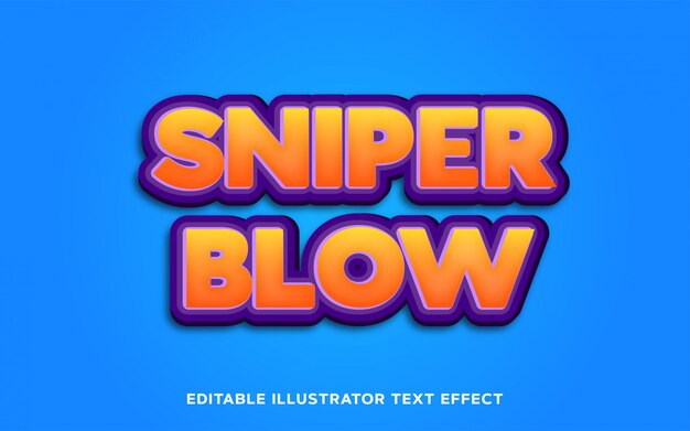 Premium Vector | Editable text effect - sniper blow orange cartoon text ... Premium Vector | Editable text effect - sniper blow orange cartoon text ...
