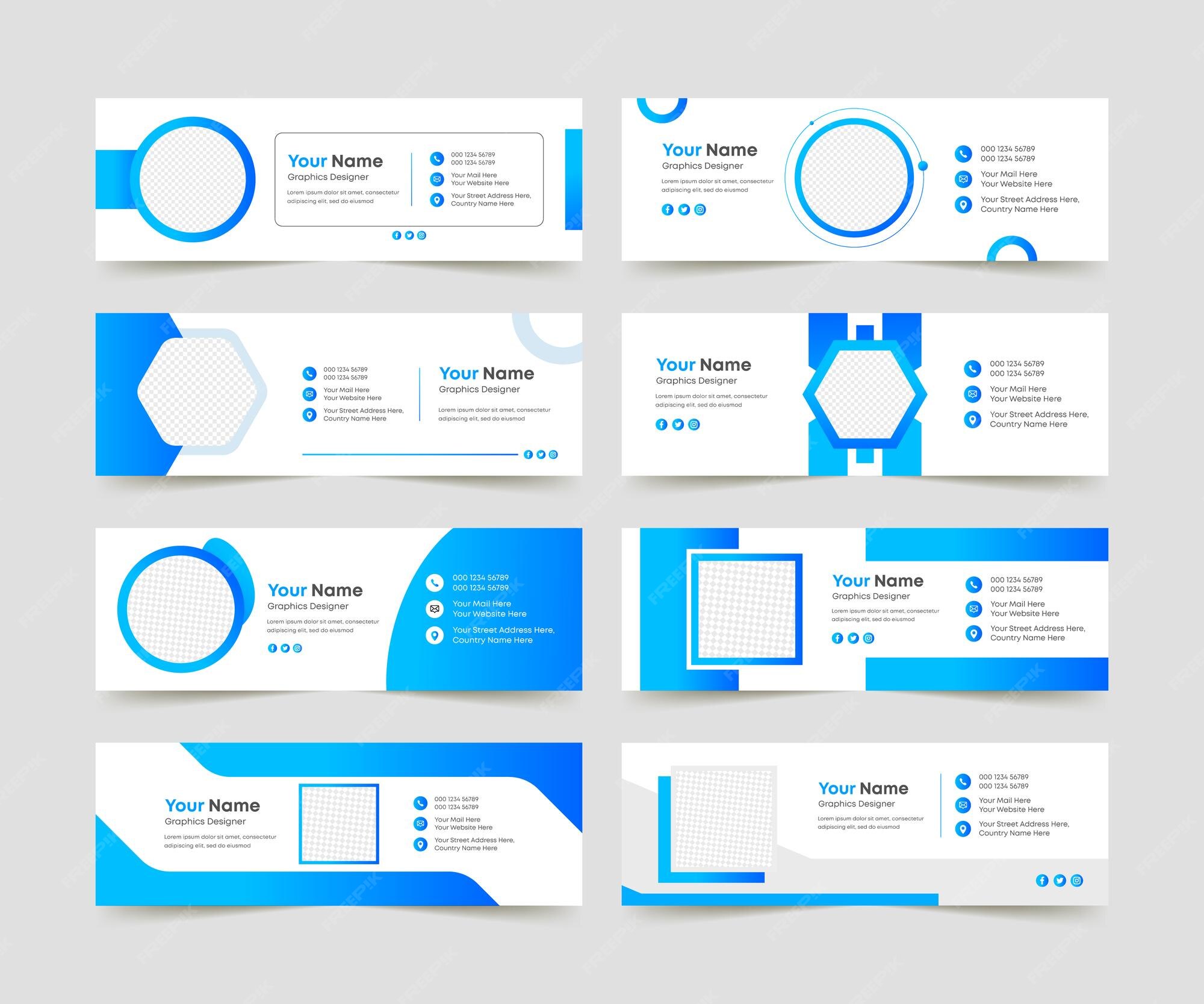 Premium Vector | Email signature bundle template Premium Vector | Email signature bundle template