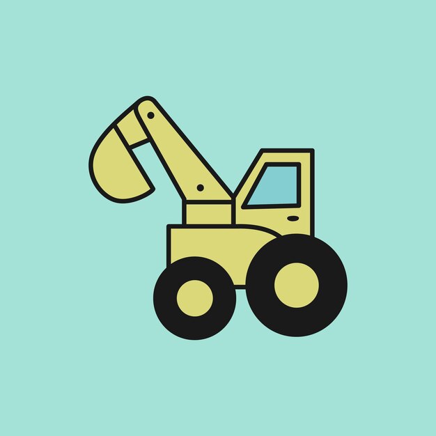 Premium Vector Excavation Construction Vehicle Flat Style Vector