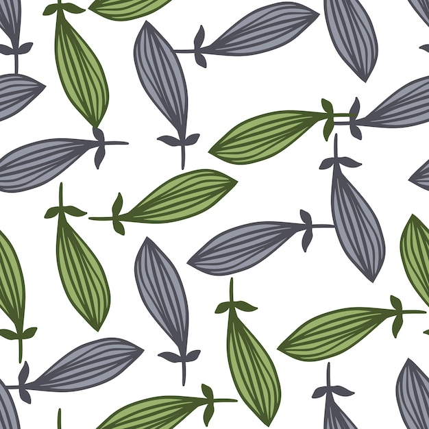 Premium Vector Exotic Outline Leaves Seamless Pattern Nature Palm