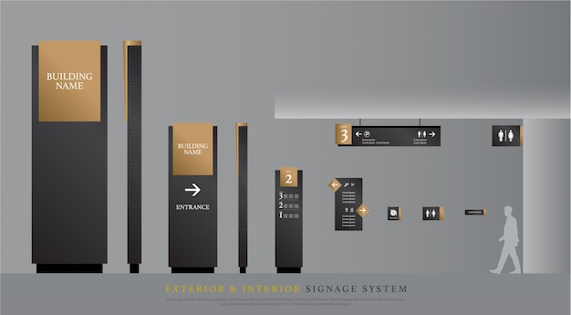 Premium Vector | Exterior and interior signage and traffic signage Premium Vector | Exterior and interior signage and traffic signage