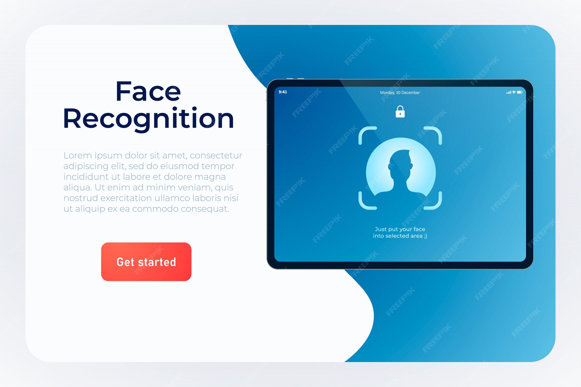 Premium Vector | Face recognition system web template Premium Vector | Face recognition system web template