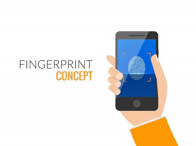 Premium Vector | Finger print smart phone access lock Premium Vector | Finger print smart phone access lock