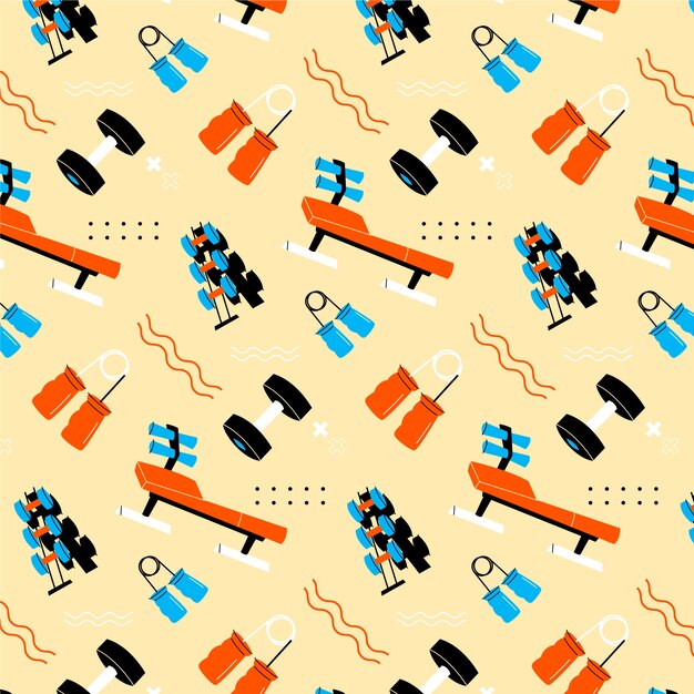 Free Vector Fitness Center Pattern Design