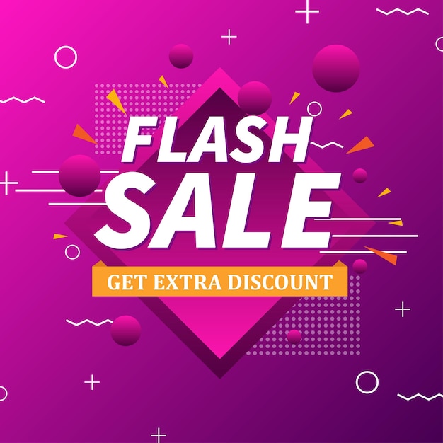 Premium Vector | Flash sale modern banner advertising template Premium Vector | Flash sale modern banner advertising template