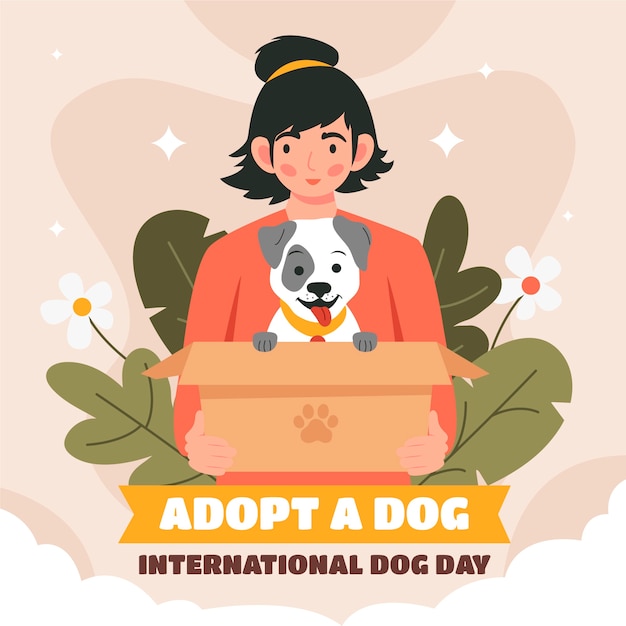 Free Vector | Flat adopt a dog illustration Free Vector | Flat adopt a dog illustration
