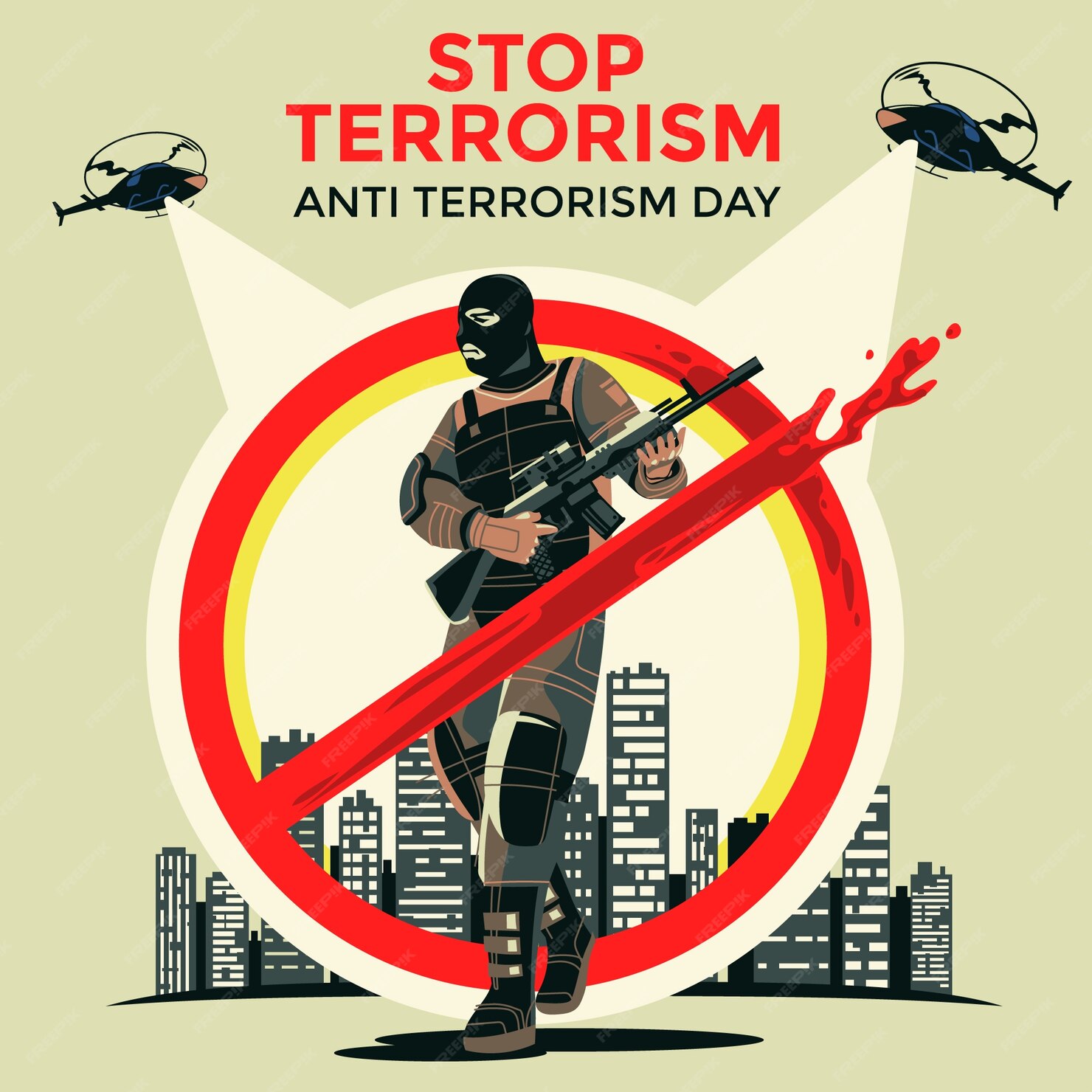 Free Vector | Flat anti terrorism day illustration Free Vector | Flat anti terrorism day illustration