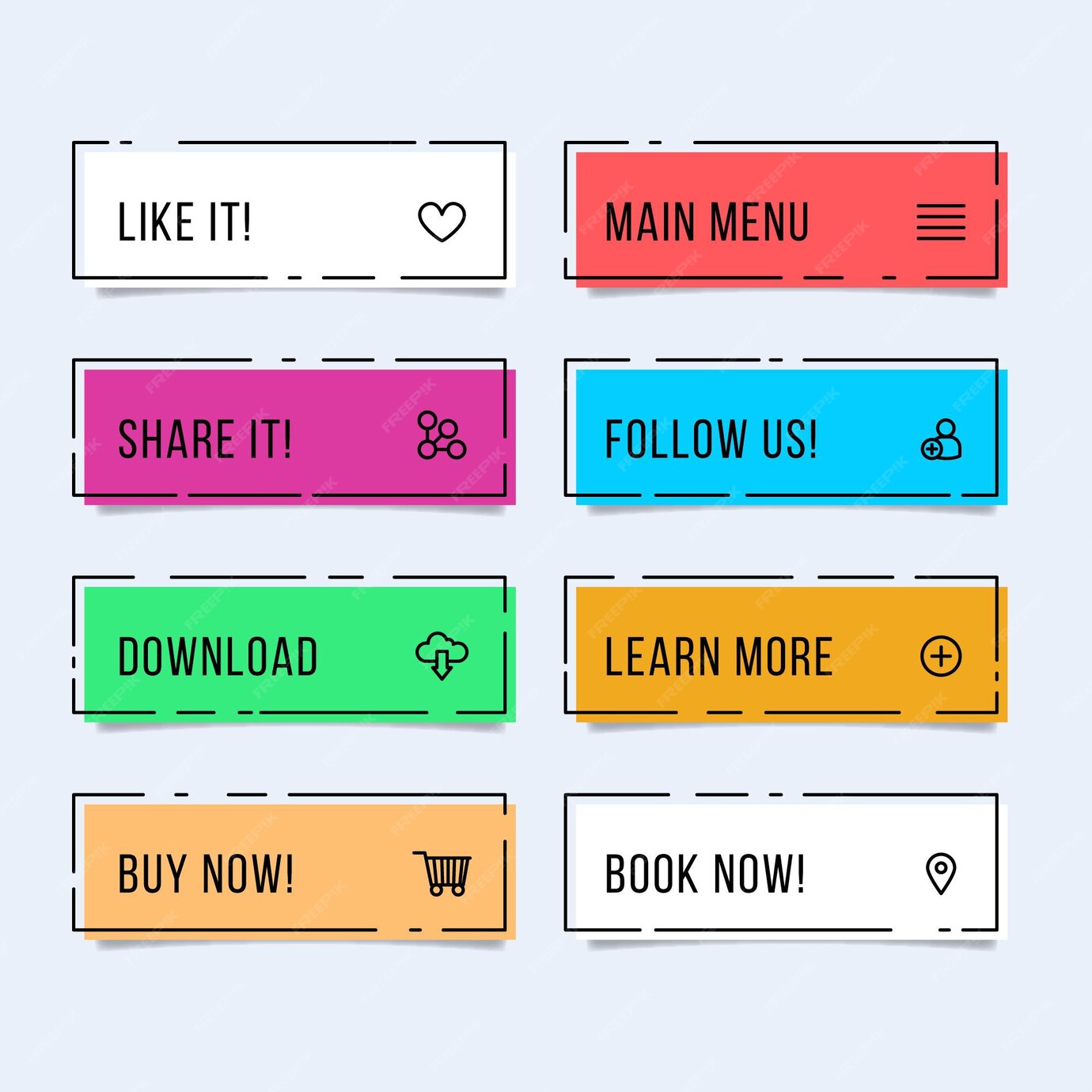 Free Vector Flat Design Call To Action Button Collection