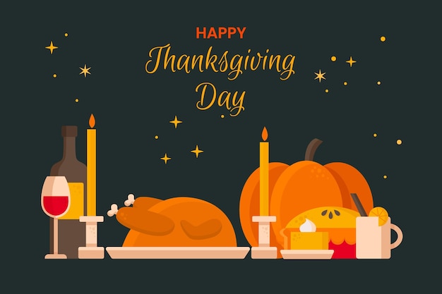 Premium Vector | Flat design thanksgiving background Premium Vector | Flat design thanksgiving background