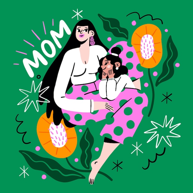 Free Vector Flat Illustration For Mothers Day Celebration