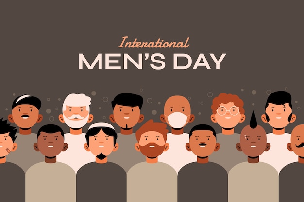Free Vector | Flat international men's day background Free Vector | Flat international men's day background