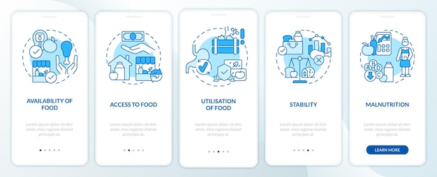 Premium Vector Food Security Basic Definitions Blue Onboarding Mobile App Screen Walkthrough 5