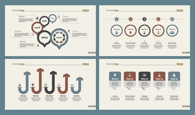 Four production slide templates set | Free Vector Four production slide templates set | Free Vector
