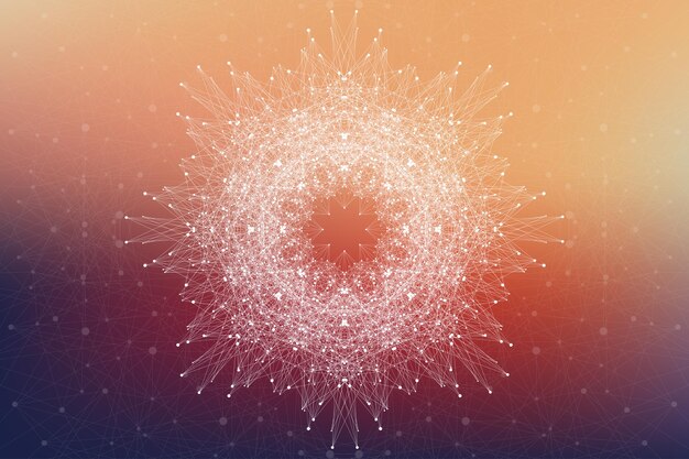 Premium Vector | Node, dots and lines. abstract intricacy geometric graphic background ...